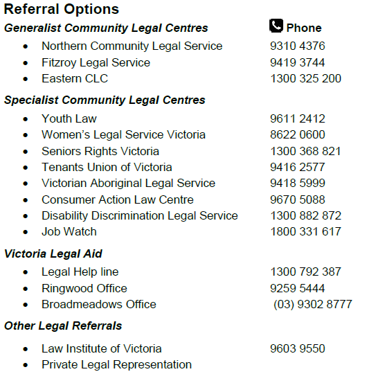 Community Legal Services - Whittlesea Community Connections